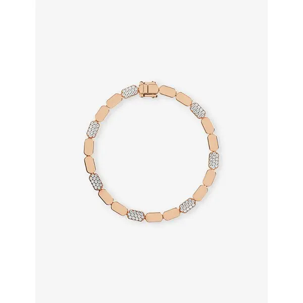 APM MONACO Rose Gold-plated Cubic Zirconia Link Bracelet - Rose Gold Alloy
