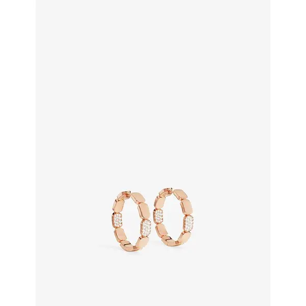 APM MONACO Dainty Rose Gold-plated Cubic Zirconia Hoop Earrings - Rose Gold Alloy
