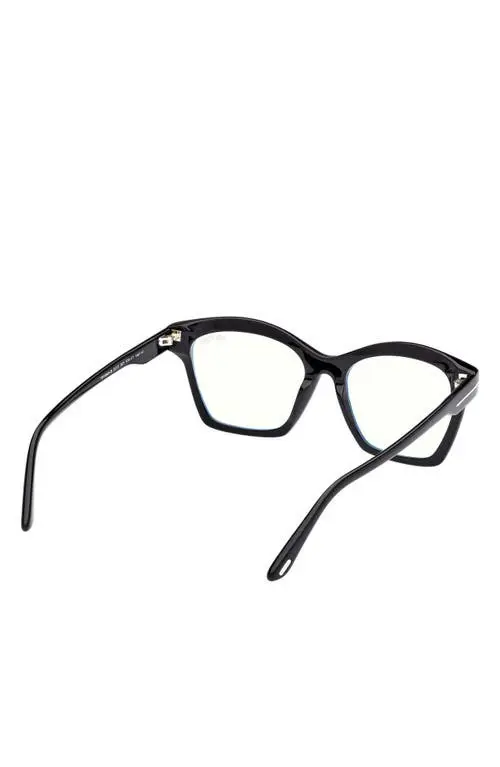 TOM FORD 53mm Square Frame Eyeglasses - Black Eco / T Logo