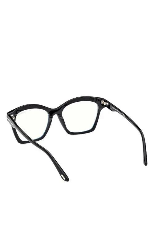 TOM FORD 53mm Square Frame Eyeglasses - Black Eco / T Logo