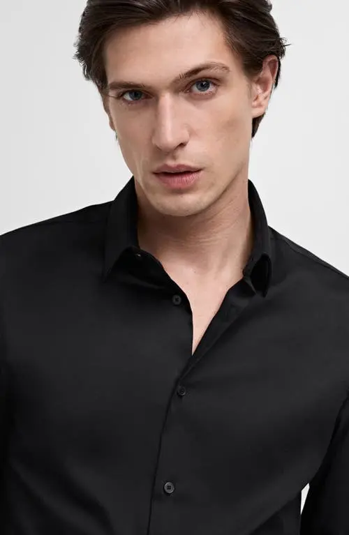 Mango Slim Fit Stretch Poplin Button-up Shirt