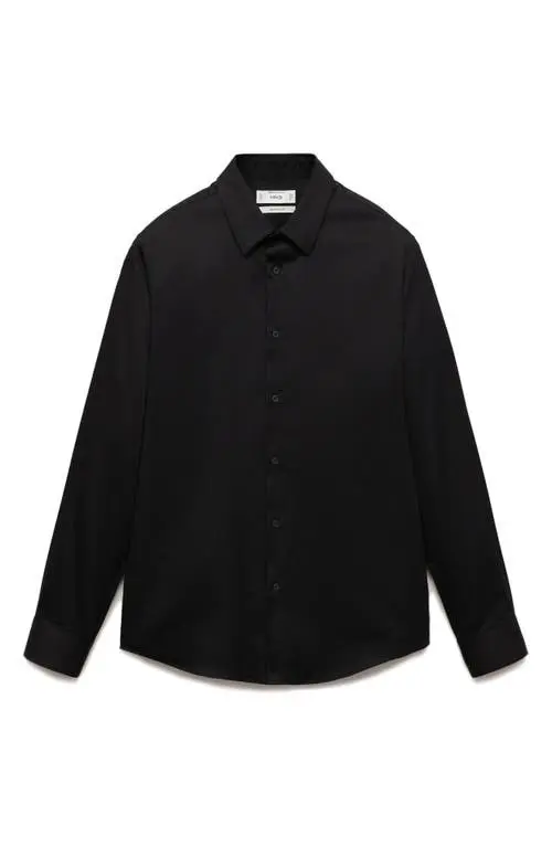 Mango Slim Fit Stretch Poplin Button-up Shirt
