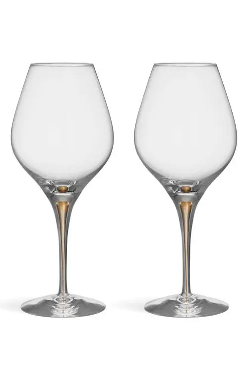 ORREFORS Intermezzo Aroma Set Of 2 Red Wine Glasses - Gold