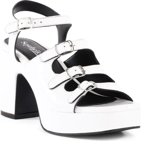 Seychelles Loosen Buckled Up Sandal - White Leather