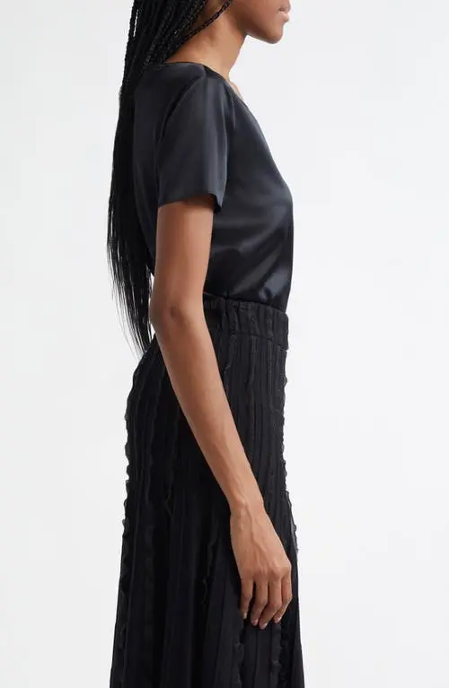 Emporio Armani Satin Stretch Silk T-shirt - Black