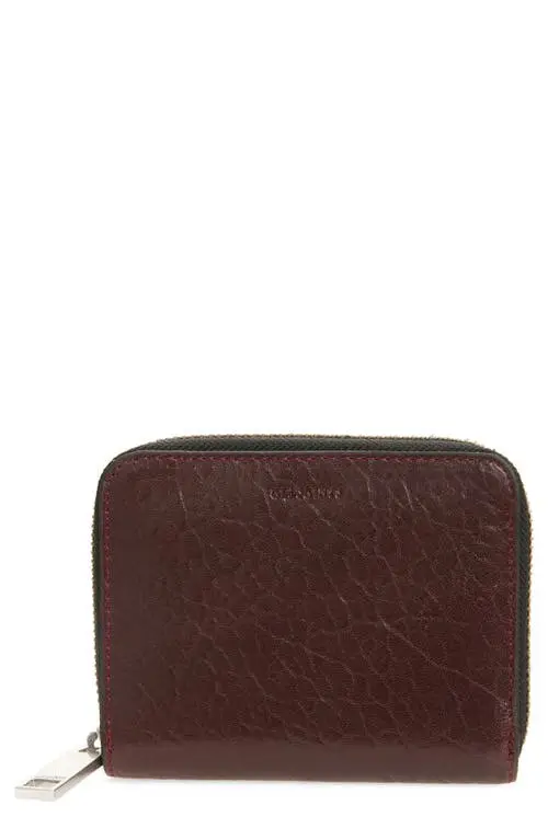ALLSAINTS Lena Hex Leather Zip Wallet - Port Red