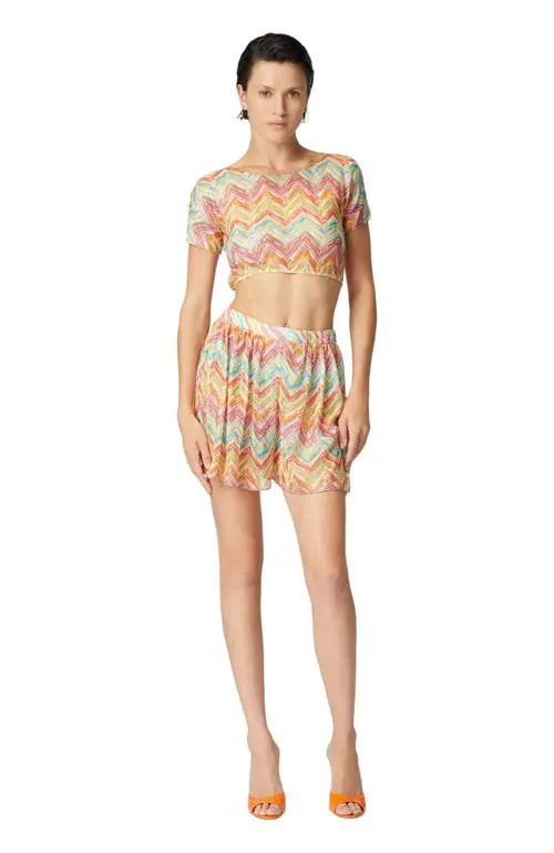 Missoni Printed Tulle Crop Top - Multicoloured