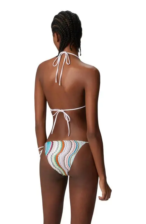 Missoni Triangle Bikini With Lamé Wave Motif - Multicoloured