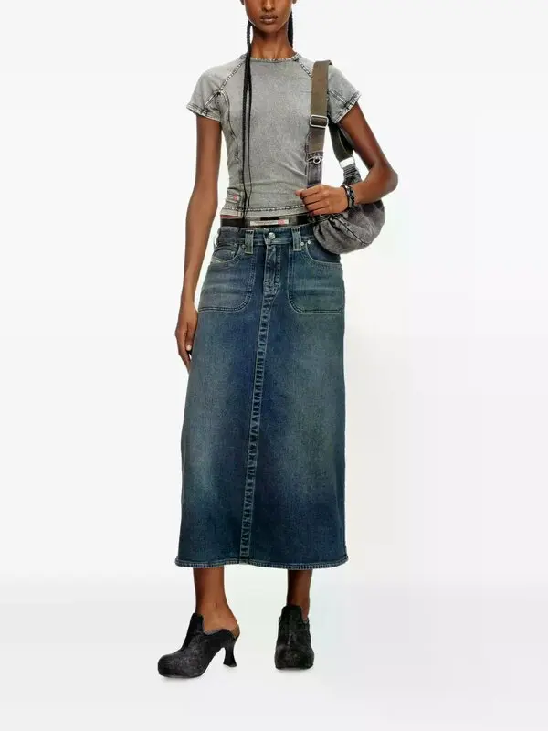 DIESEL® De-pago-mid-re Midi Skirt - Blue