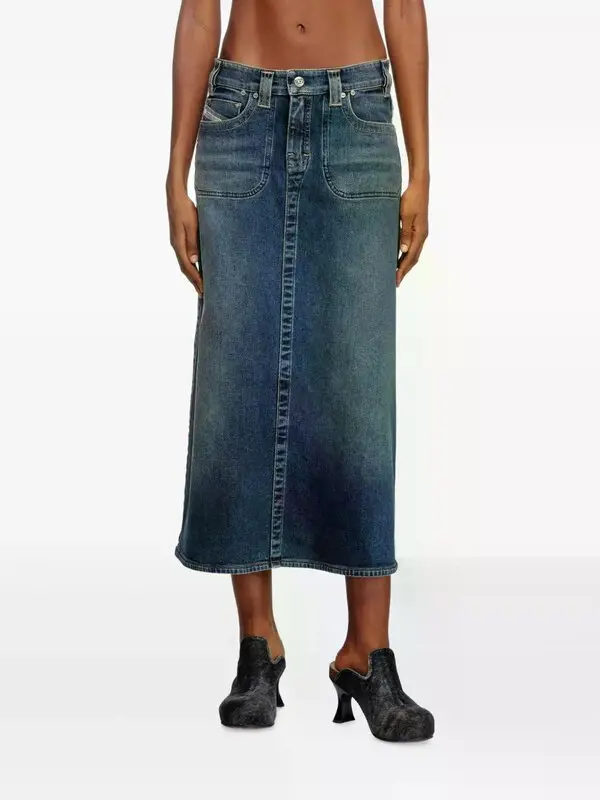 DIESEL® De-pago-mid-re Midi Skirt - Blue