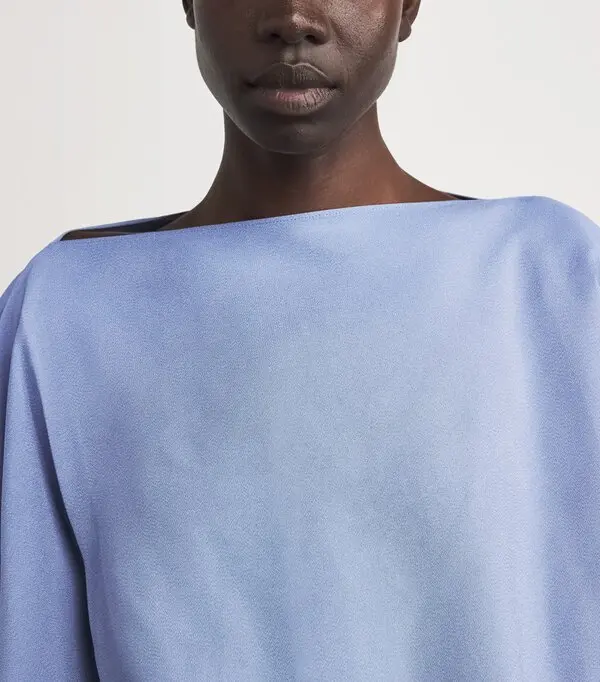 TALLER MARMO Crepe Cady Draped Eolia Gown - Blue