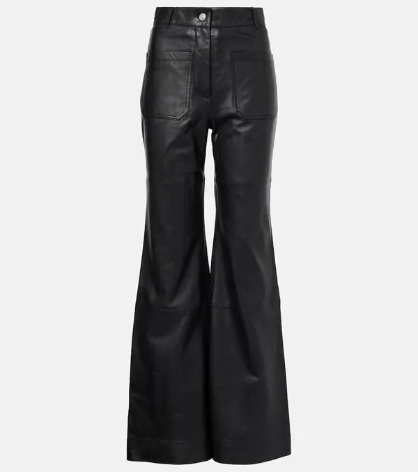 Victoria Beckham Alina High-rise Leather Bootcut Pants