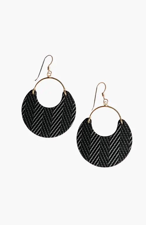 NICKEL & SUEDE Ninas Earrings - Black / Gold Metal
