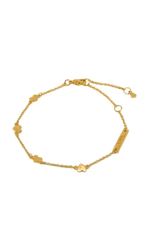 GWEN BELOTI Love Heart Charm Bracelet - Gold