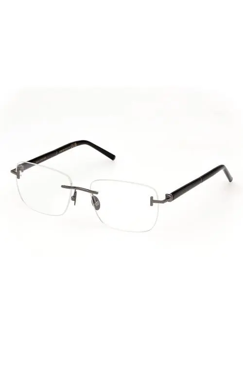 TOM FORD Rectangular Optical Glasses - Gunmetal Brown / Striped Green