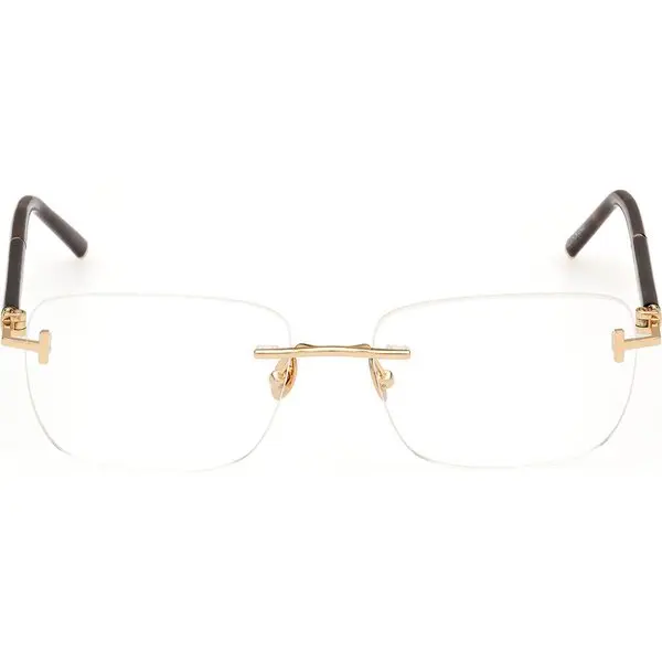 TOM FORD Rectangular Optical Glasses - Yellow / Black / Striped Brown