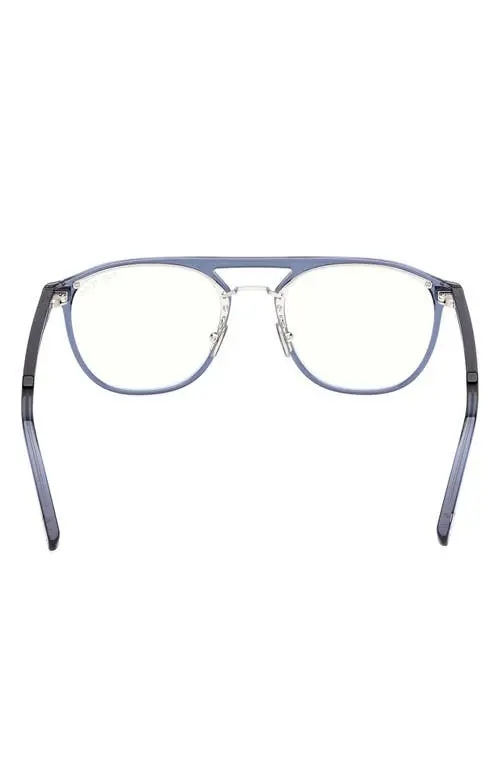 TOM FORD 52mm Pilot Blue Light Blocking Glasses - Blue/t Logo/blue Block