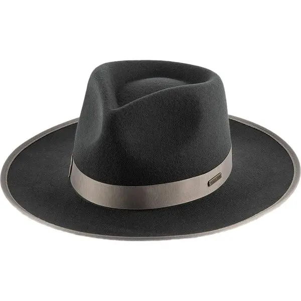 Gigi Pip Monroe Rancher Wool Fedora Hat - Dark Grey