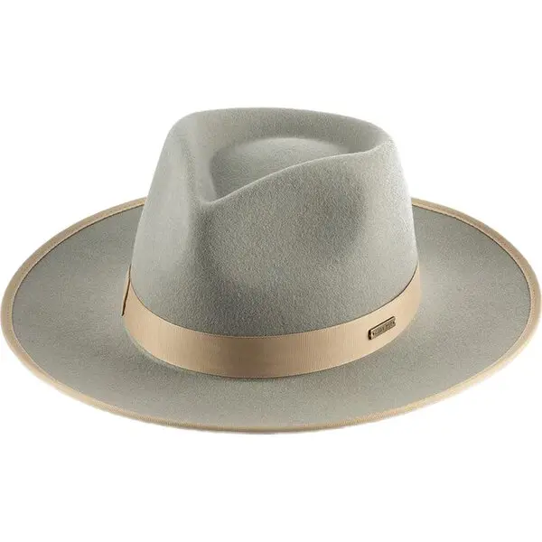 Gigi Pip Monroe Rancher Wool Fedora Hat - Light Grey