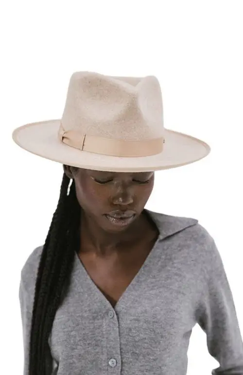 Gigi Pip Monroe Rancher Wool Fedora Hat - Oatmeal