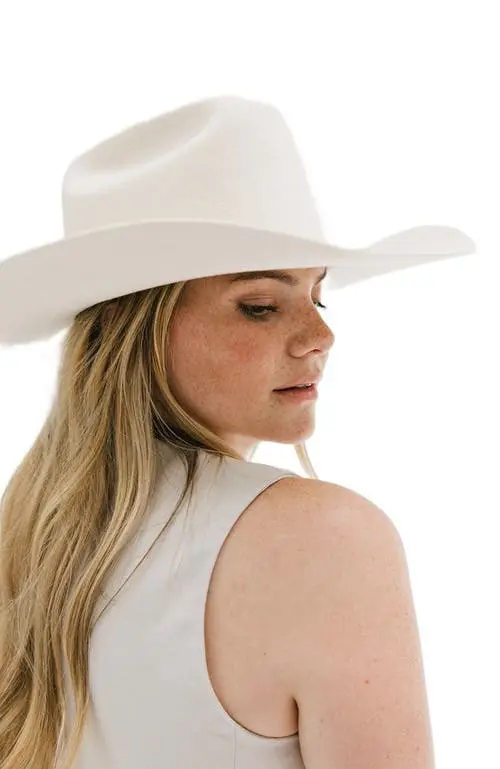 Gigi Pip Teddy Cattleman Hat - Off-white