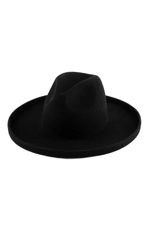 Gigi Pip Maude Wide Brim Fedora Hat - Black