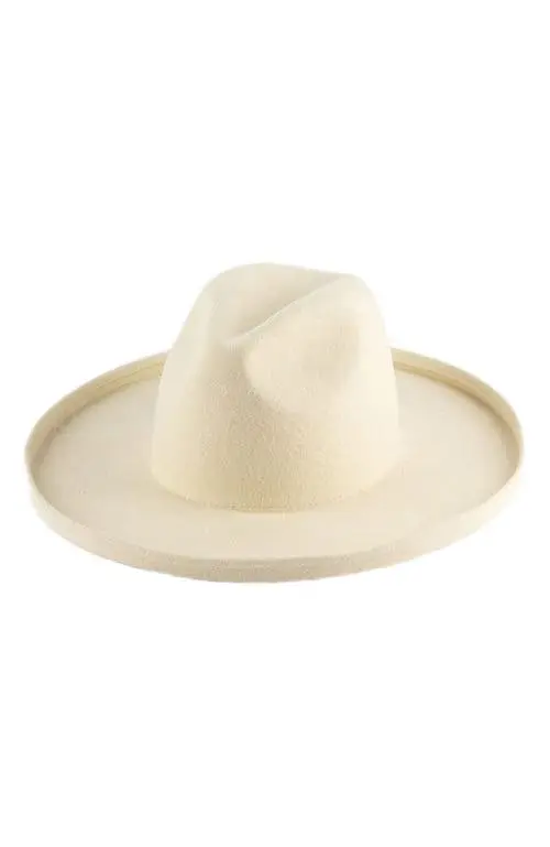 Gigi Pip Maude Wide Brim Fedora Hat - Off-white