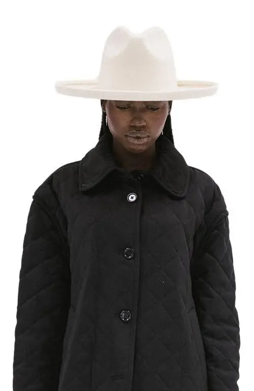 Gigi Pip Maude Wide Brim Fedora Hat - Off-white