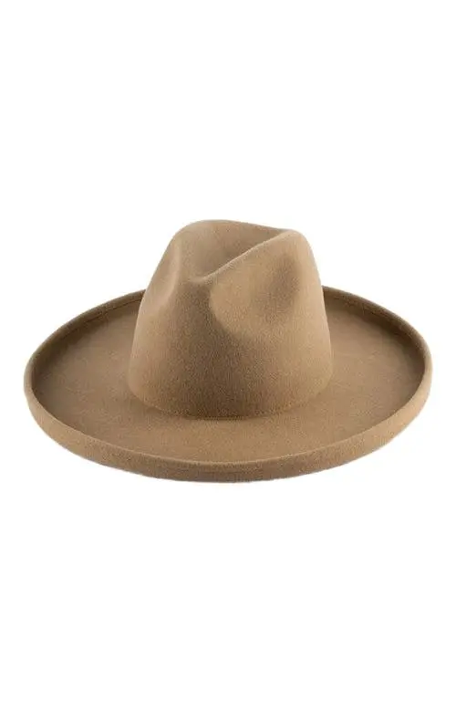 Gigi Pip Maude Wide Brim Fedora Hat - Tan