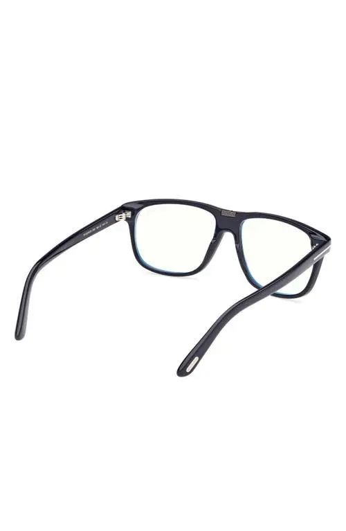TOM FORD 56mm Blue Light Blocking Eyeglasses - Deep Blue / T Logo