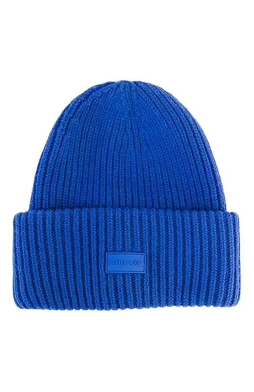 Gigi Pip Merino Wool Chunky Ribbed Beanie - Alpine Blue