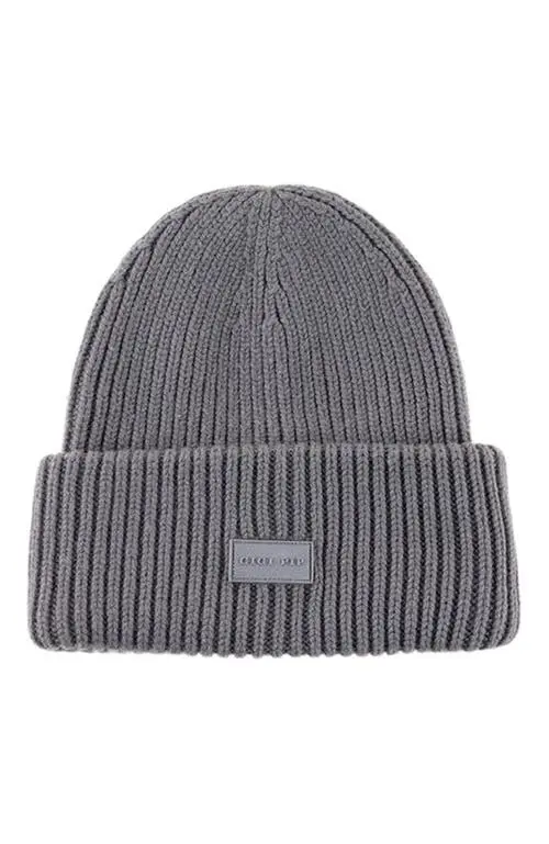 Gigi Pip Merino Wool Chunky Ribbed Beanie - Grey