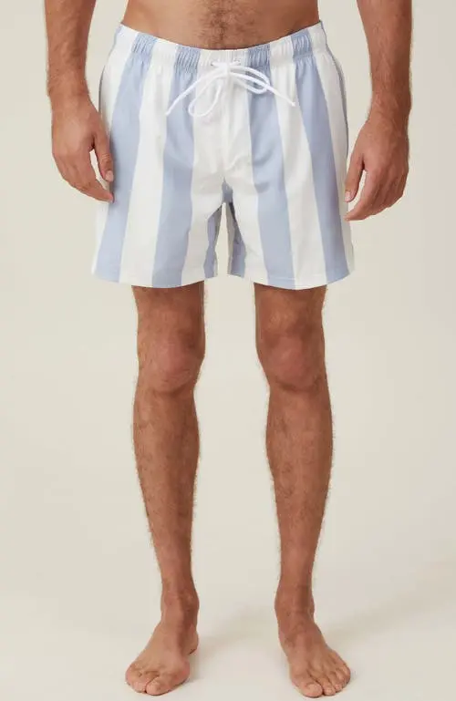 COTTON ON Stretch Swim Short - Pale Blue Stripe