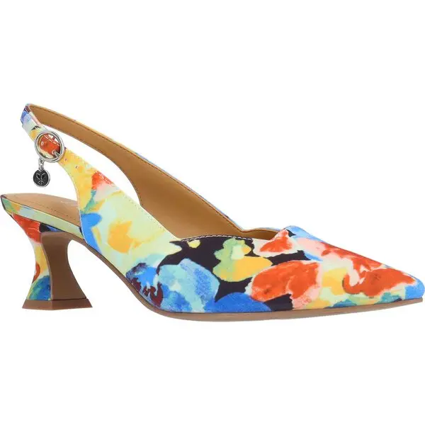 J. Reneé Anara Slingback Pumps - Blue/ Yellow/ Green