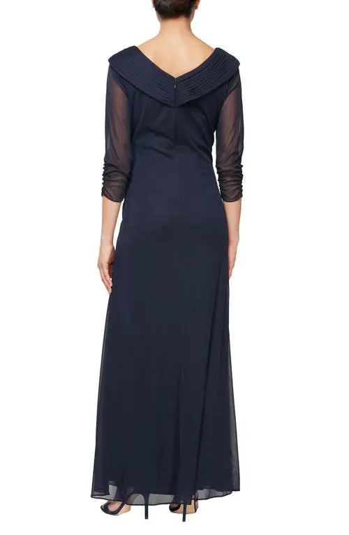 Alex Evenings Embellished Chiffon Gown
