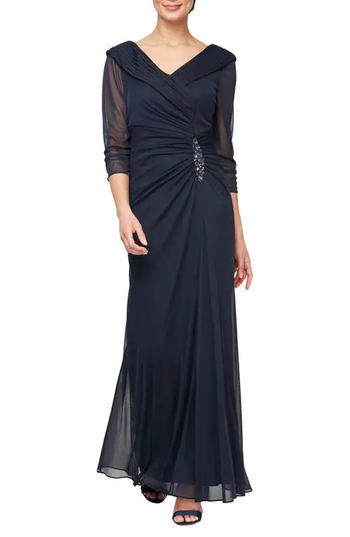 Alex Evenings Embellished Chiffon Gown