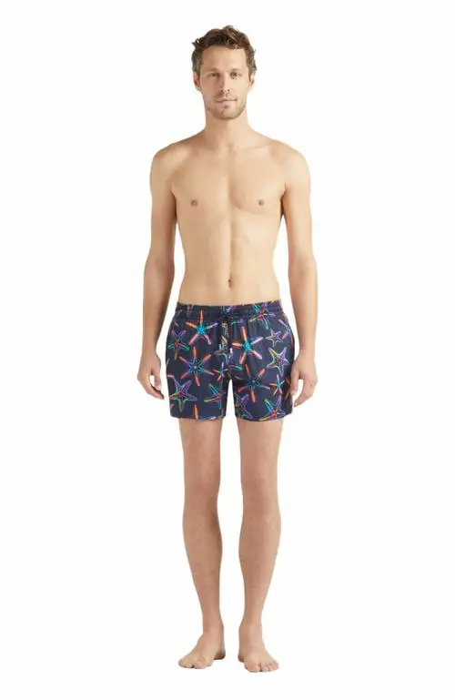 Vilebrequin Disco Stars Stretch Short Swim Shorts - Bleu Marine