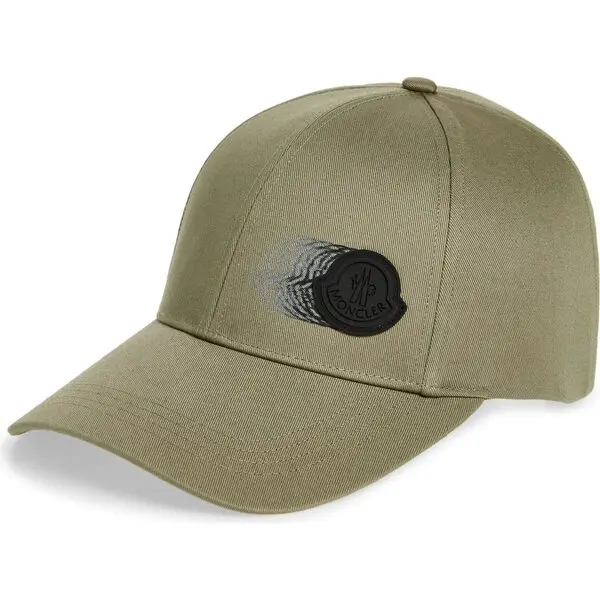 Moncler Logo Cotton Baseball Cap - Smokey Olive