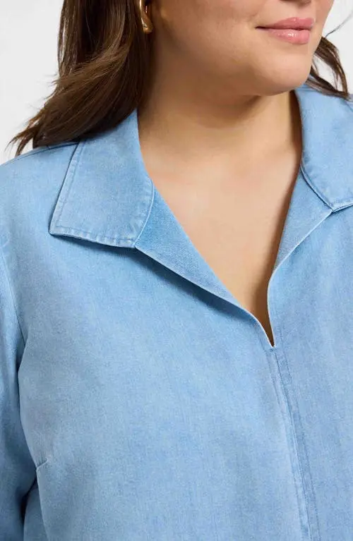Foxcroft Agnes Denim Shirt - Bleach Wash