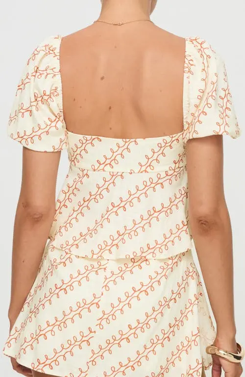 Princess Polly Passionfruit Linen-blend Top
