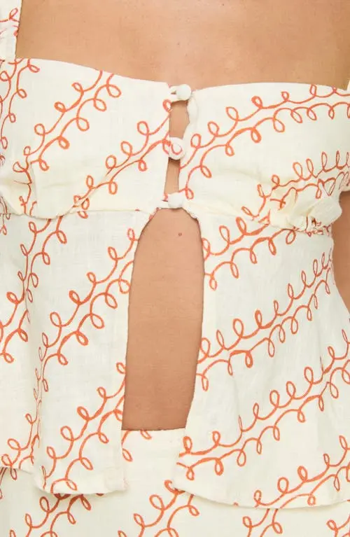 Princess Polly Passionfruit Linen-blend Top