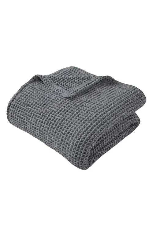 ETTITUDE Blissful Waffle Throw Blanket - Slate