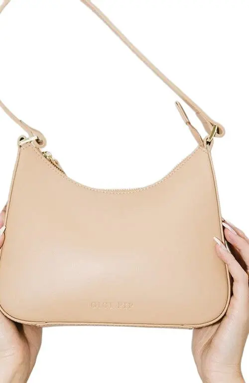 Gigi Pip Lyra Classic Genuine Leather Handbag - Tan