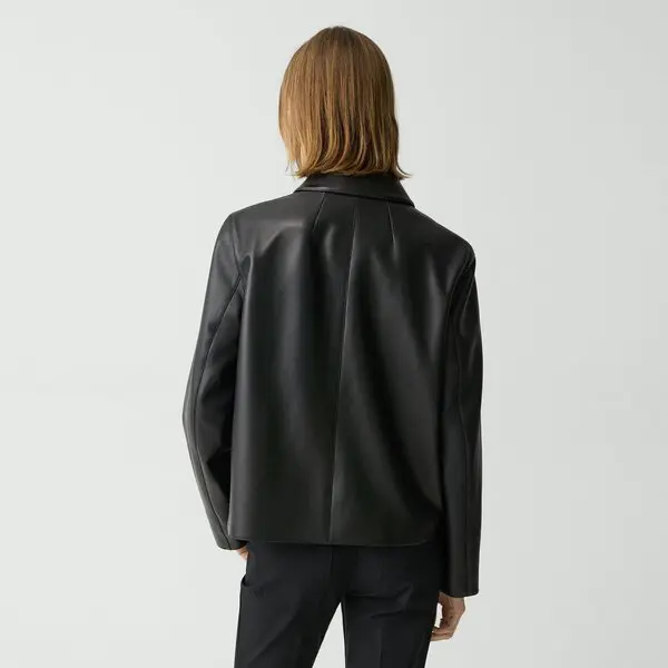 Theory Leather Patch Pocket Boxy Jacket