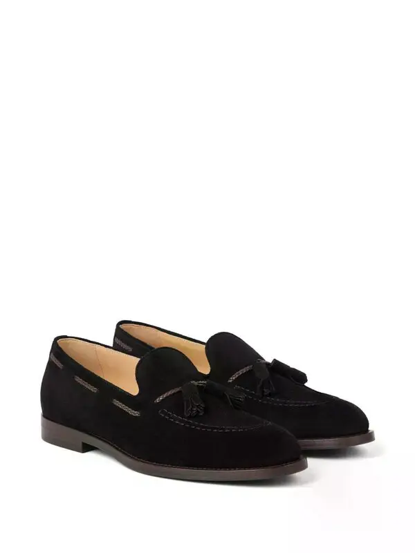 Brunello Cucinelli Suede Loafers - Black