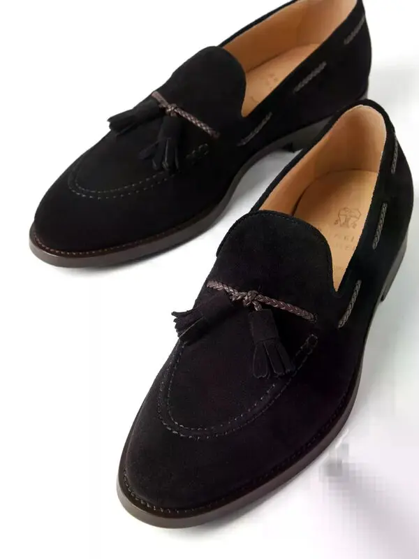Brunello Cucinelli Suede Loafers - Black