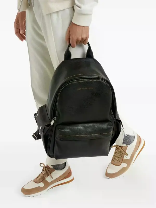 Brunello Cucinelli Leather Backpack - Black