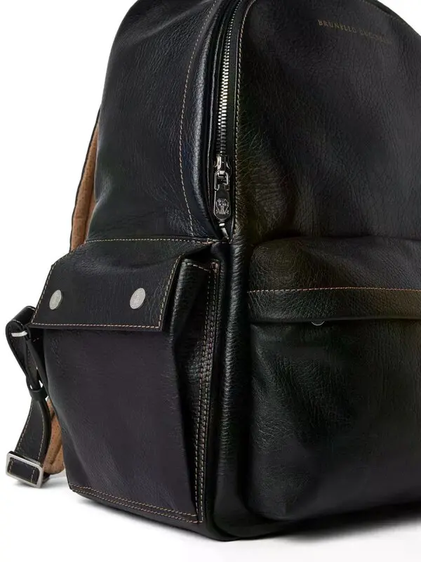 Brunello Cucinelli Leather Backpack - Black