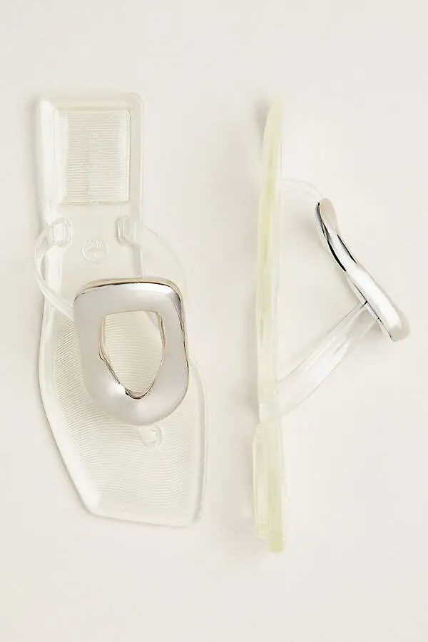 Jeffrey Campbell Jelly Linques Sandals - Clear / Silver