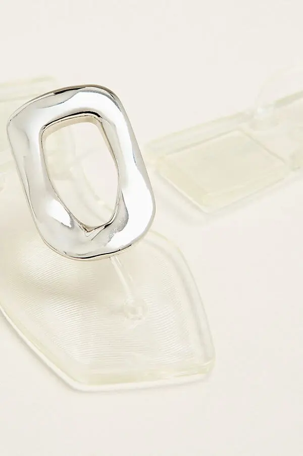 Jeffrey Campbell Jelly Linques Sandals - Clear / Silver